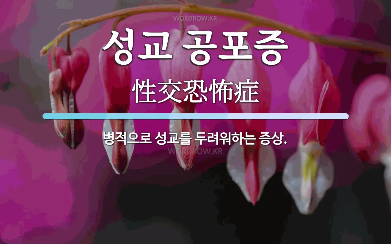 성교 공포증 뜻: 병적으로 성교를 두려워하는 증상.