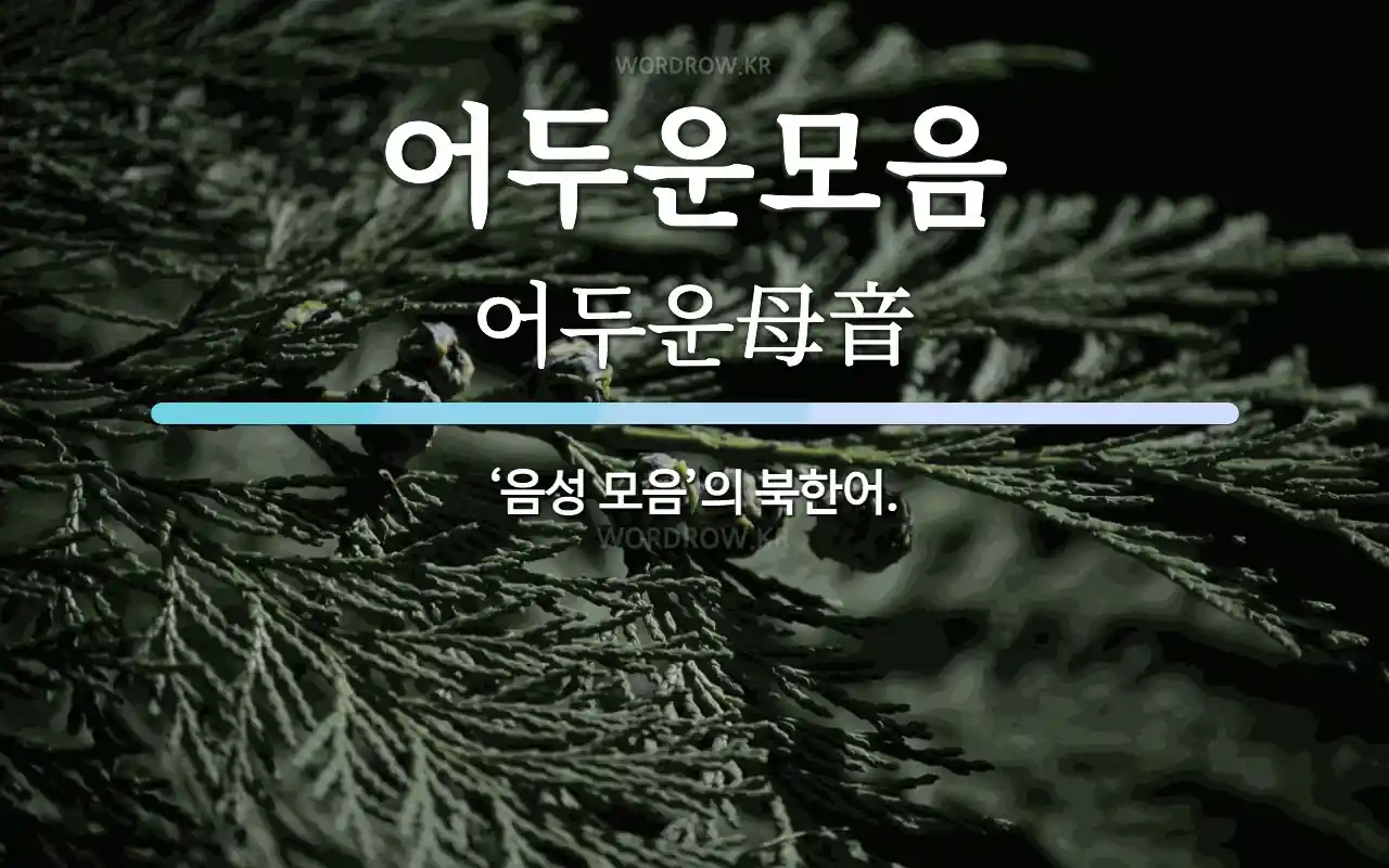 어두운모음 뜻: ‘음성 모음’의 북한어.