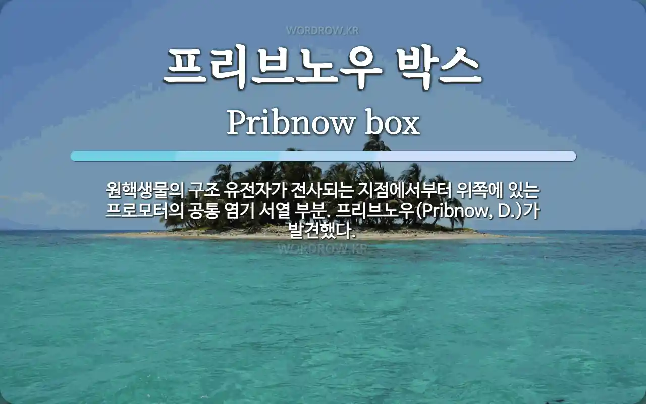 프리브노우 박스 뜻: 원핵생물의 구조 유전자가 전사되는 지점에서부터 위쪽에 있는 프로모터의 공통 염기 서열 부분