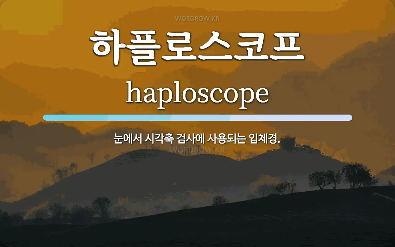 하플로스코프 뜻: 눈에서 시각축 검사에 사용되는 입체경.