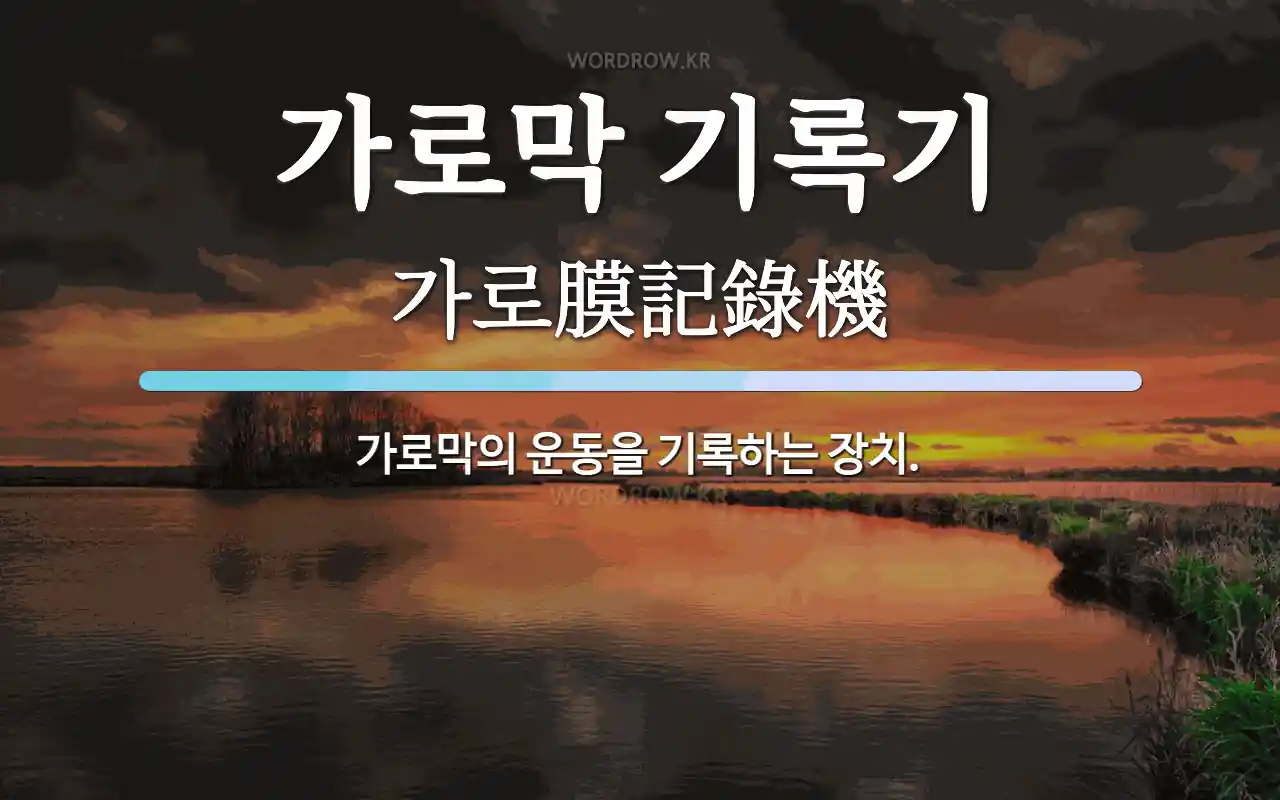 가로막 기록기 뜻 가로막의 운동을 기록하는 장치