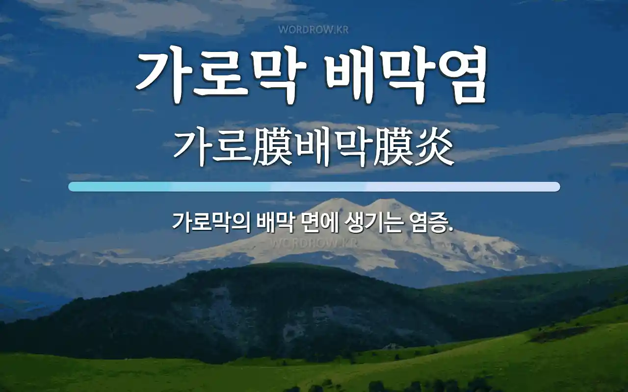 가로막 배막염 뜻 가로막의 배막 면에 생기는 염증