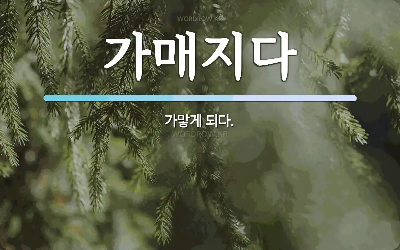 가매지다 뜻 가맣게 되다