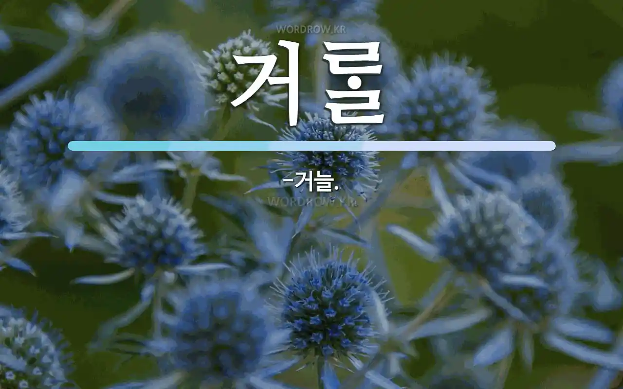 거 뜻 거늘