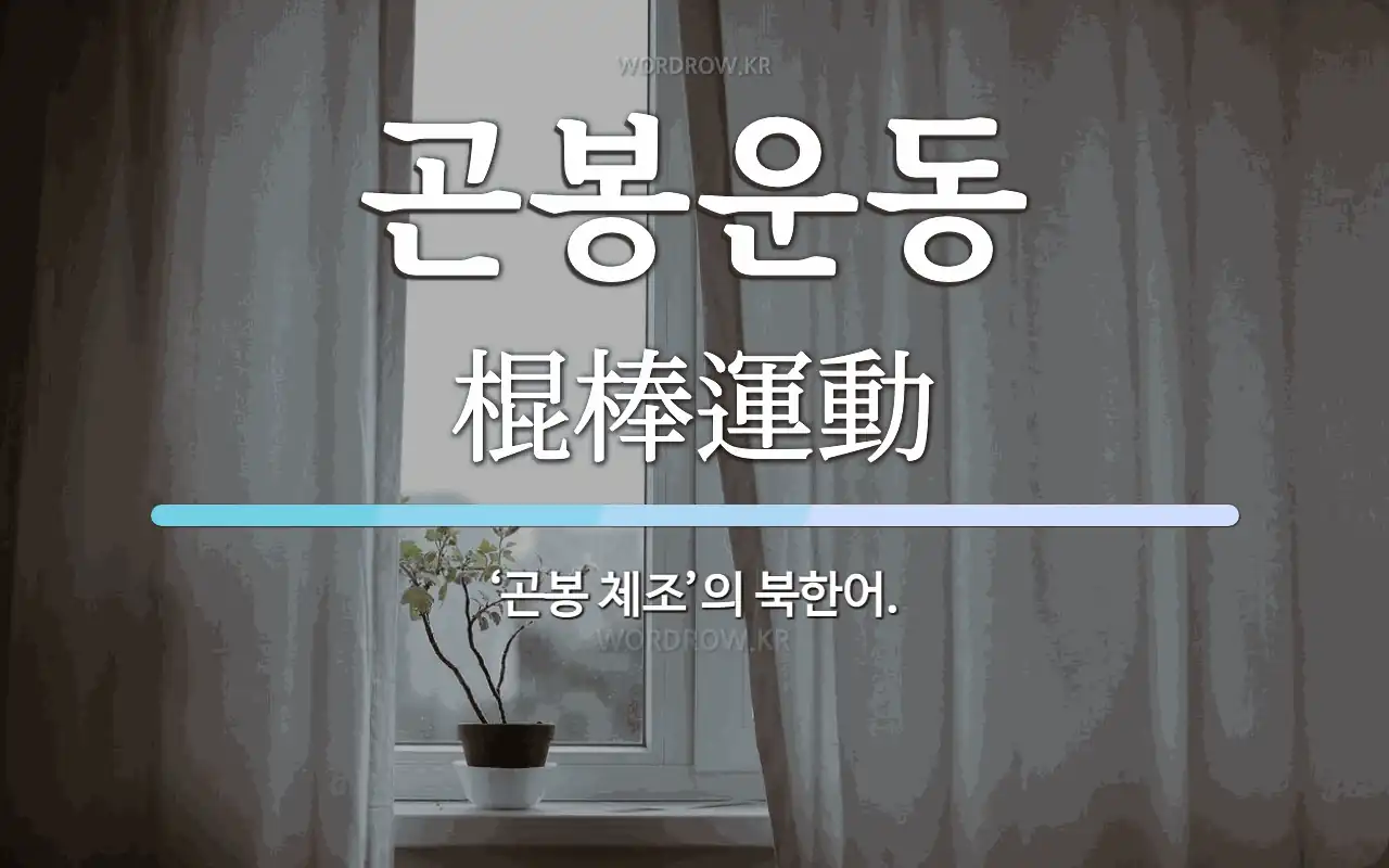 곤봉운동 뜻 ‘곤봉 체조의 북한어