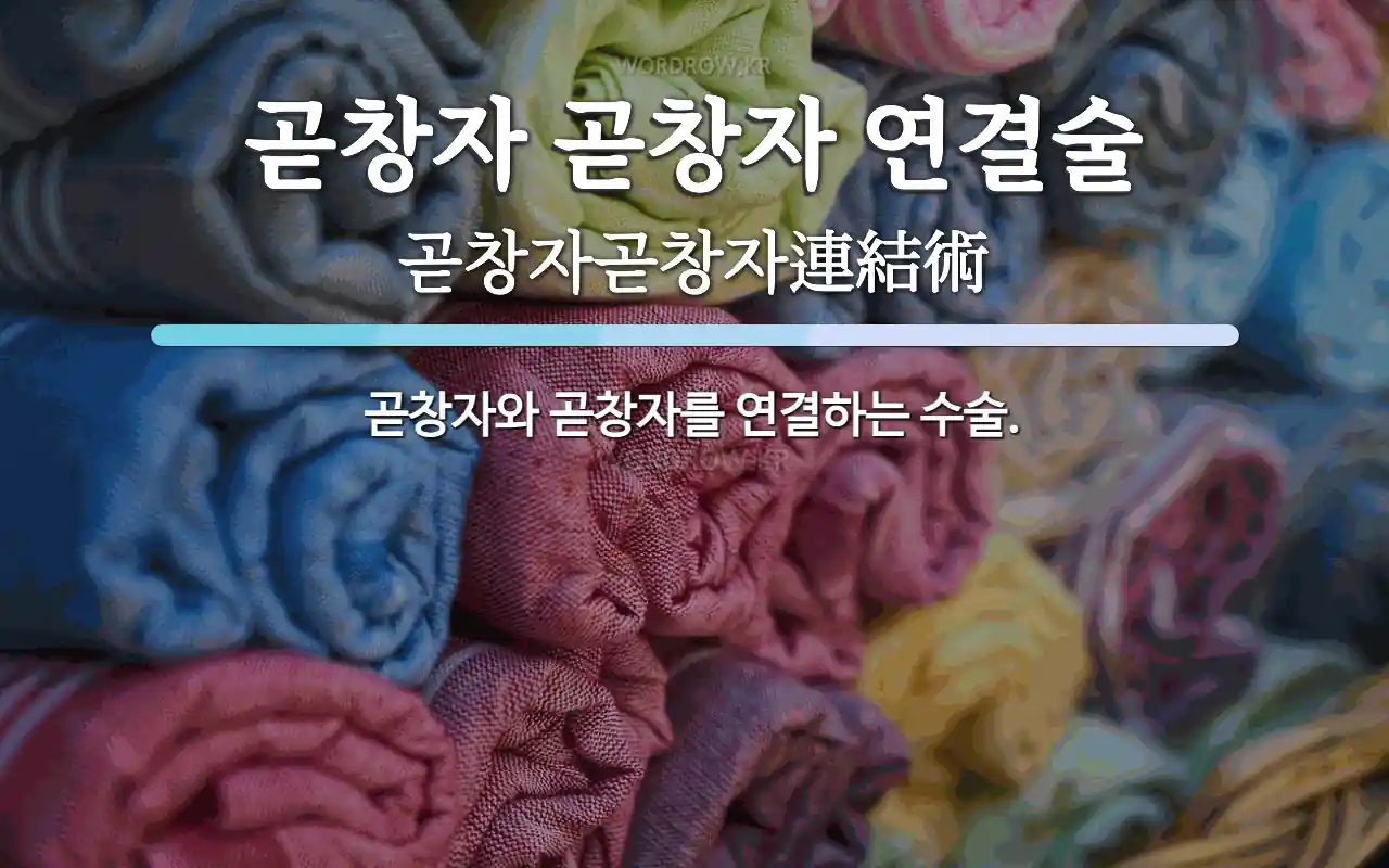 곧창자 곧창자 연결술 뜻 곧창자와 곧창자를 연결하는 수술