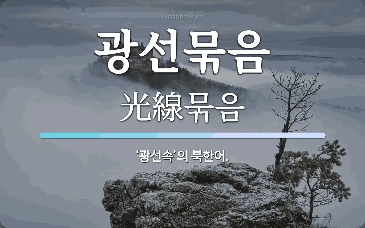 광선묶음 뜻 ‘광선속의 북한어