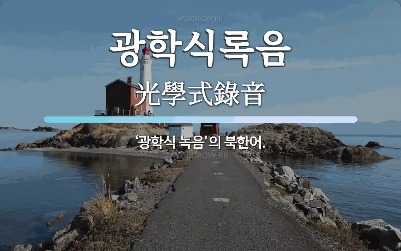 광학식록음 뜻 ‘광학식 녹음의 북한어