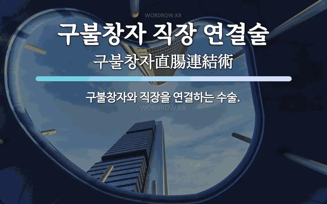 구불창자 직장 연결술 뜻 구불창자와 직장을 연결하는 수술