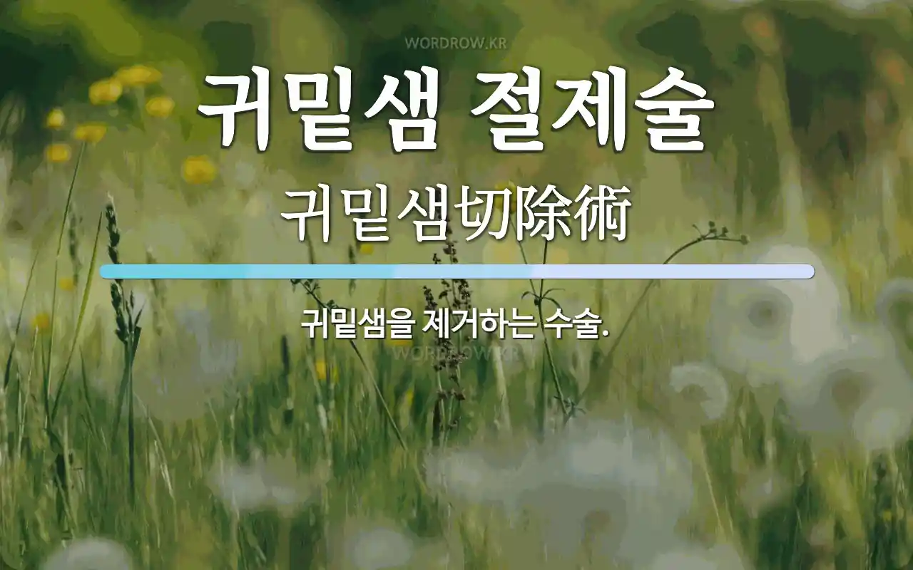 귀밑샘 절제술 뜻 귀밑샘을 제거하는 수술
