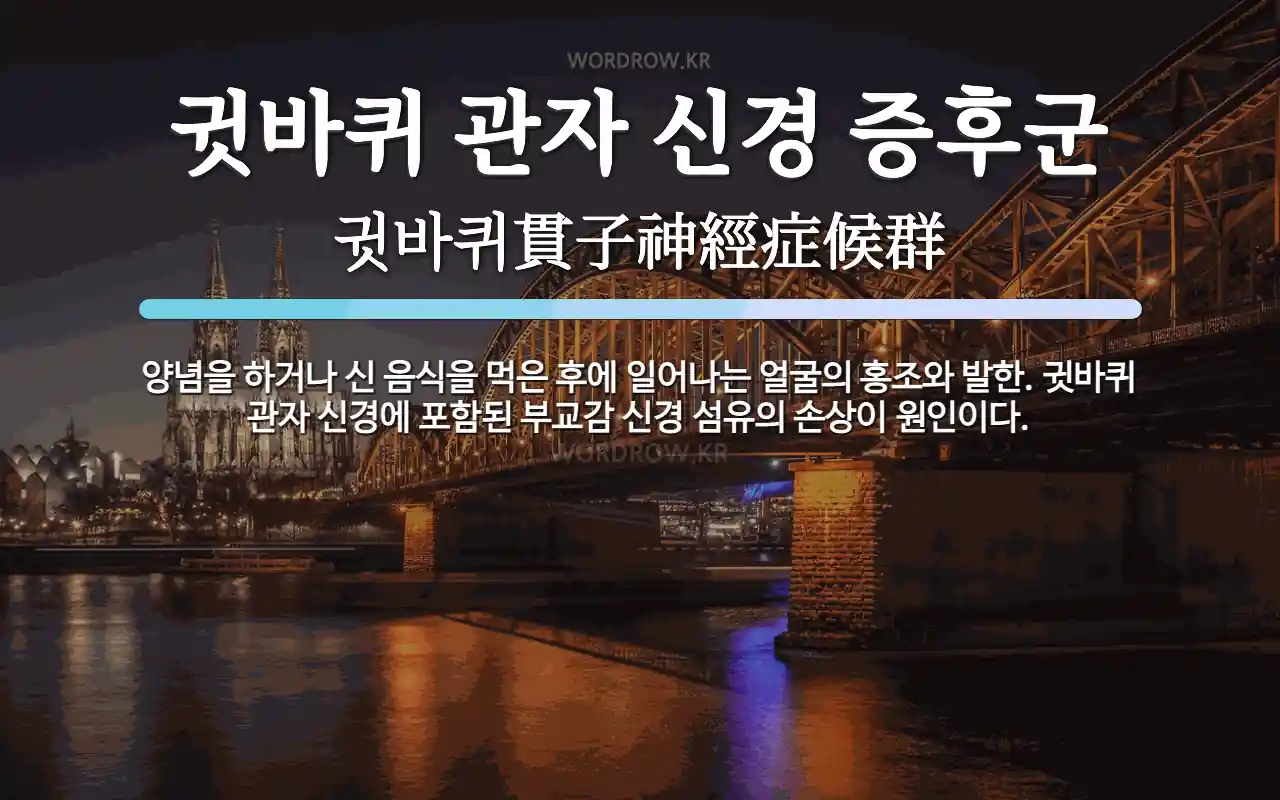 귓바퀴 관자 신경 증후군 뜻 양념을 하거나 신 음식을 먹은 후에 일어나는 얼굴의 홍조와 발한 귓바퀴 관자 신경에 포함