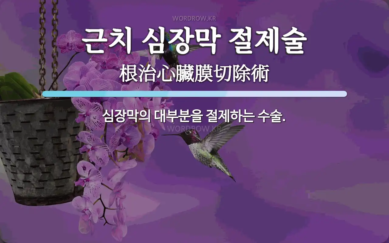 근치 심장막 절제술 뜻 심장막의 대부분을 절제하는 수술