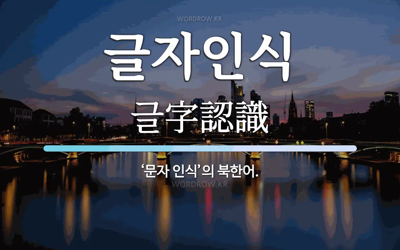 글자인식 뜻 ‘문자 인식의 북한어