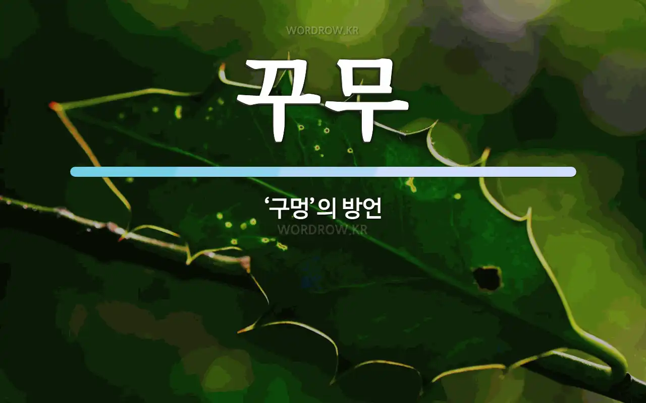 꾸무 뜻 ‘구멍의 방언