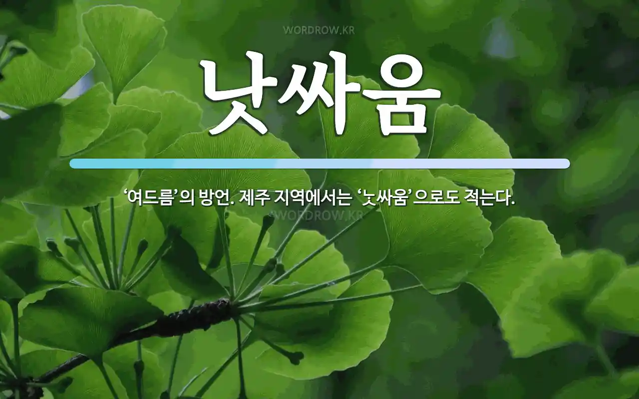 낫싸움 뜻 ‘여드름의 방언 제주 지역에서는 ‘ue292싸움으로도 적는다
