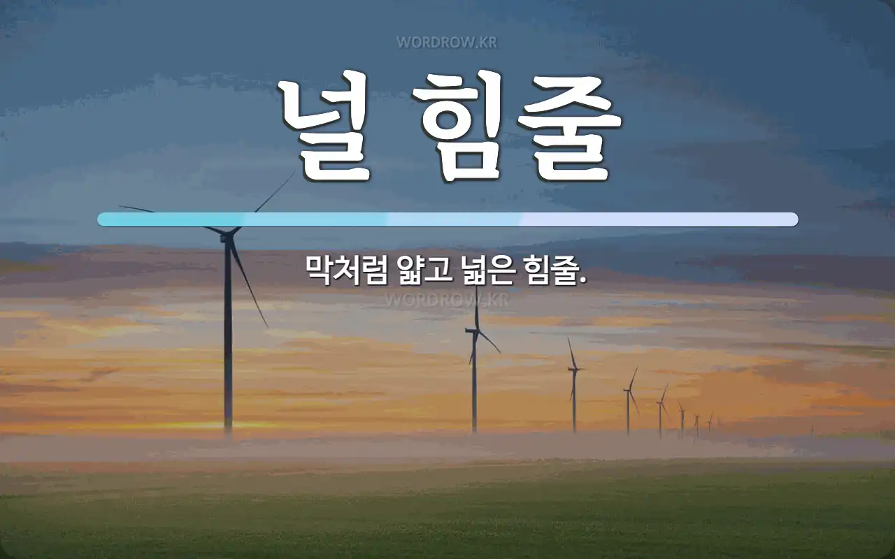 널 힘줄 뜻 막처럼 얇고 넓은 힘줄