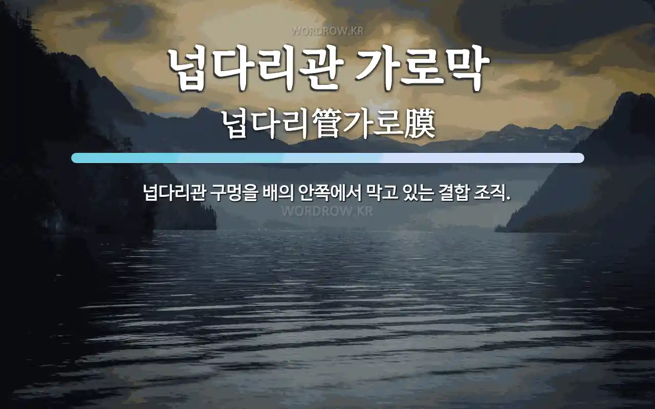 넙다리관 가로막 뜻 넙다리관 구멍을 배의 안쪽에서 막고 있는 결합 조직