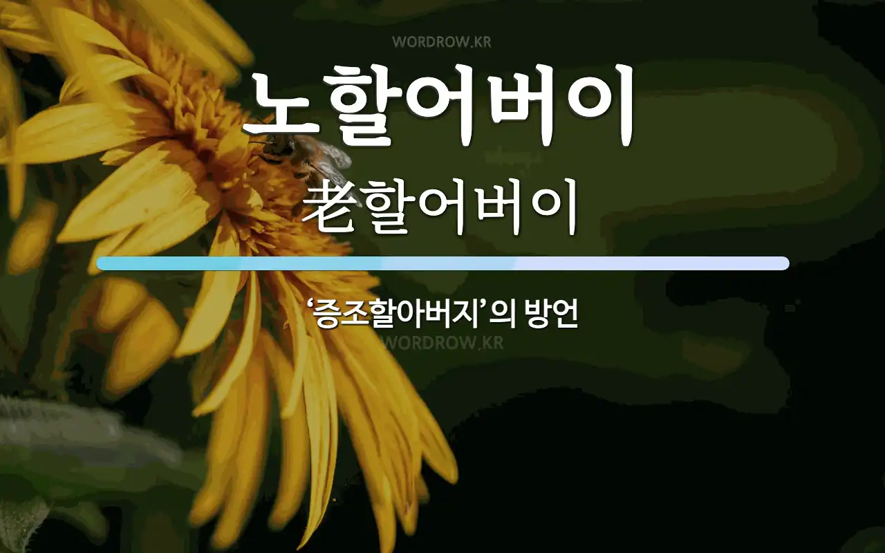 노할어버이 뜻 ‘증조할아버지의 방언