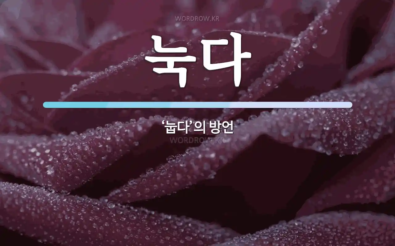 눅다 뜻 ‘눕다의 방언