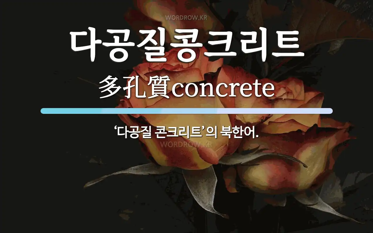 다공질콩크리트 뜻 ‘다공질 콘크리트의 북한어