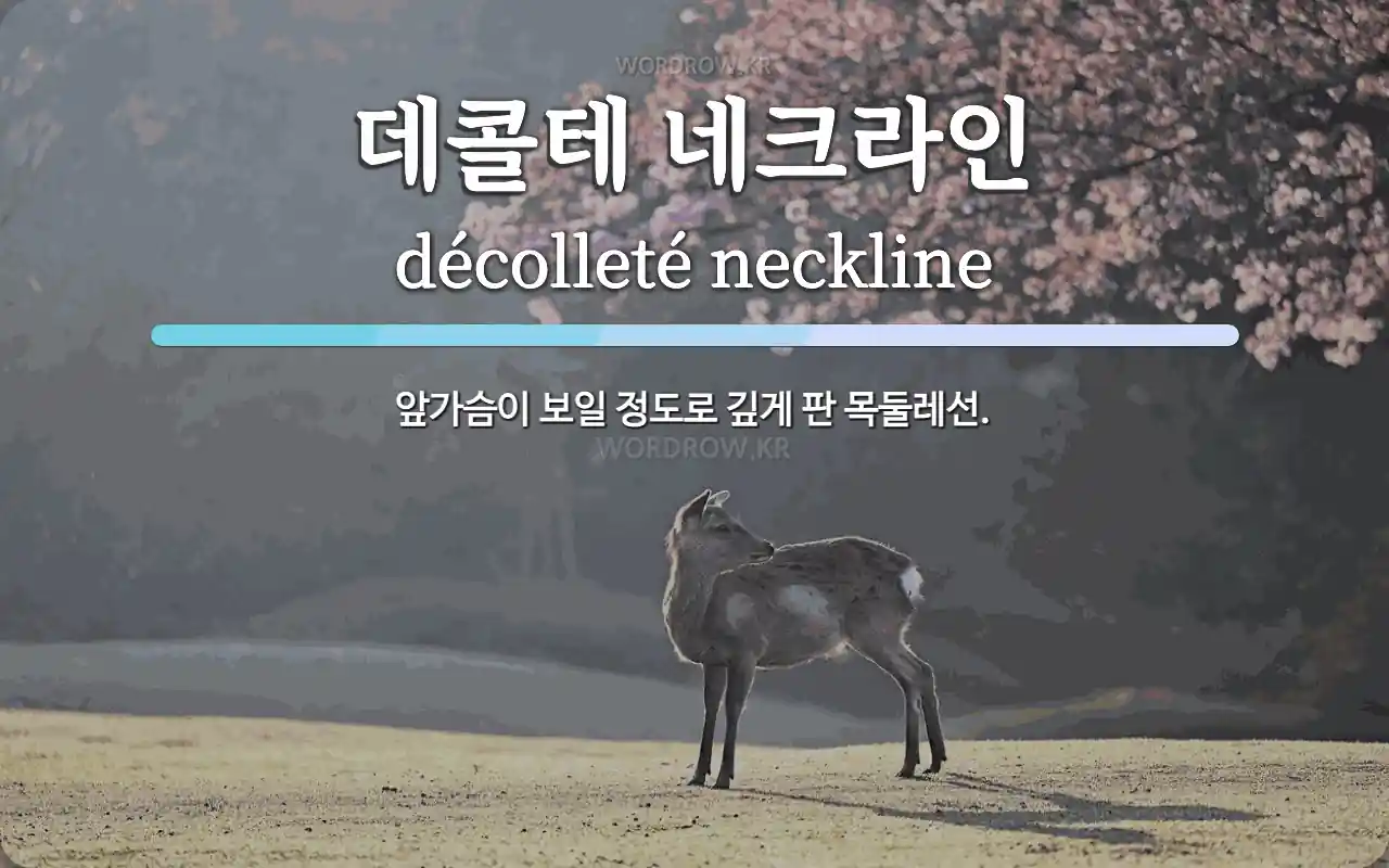 데콜테 네크라인 뜻 앞가슴이 보일 정도로 깊게 판 목둘레선