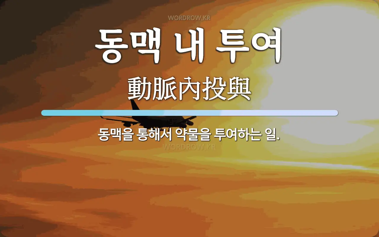 동맥 내 투여 뜻 동맥을 통해서 약물을 투여하는 일