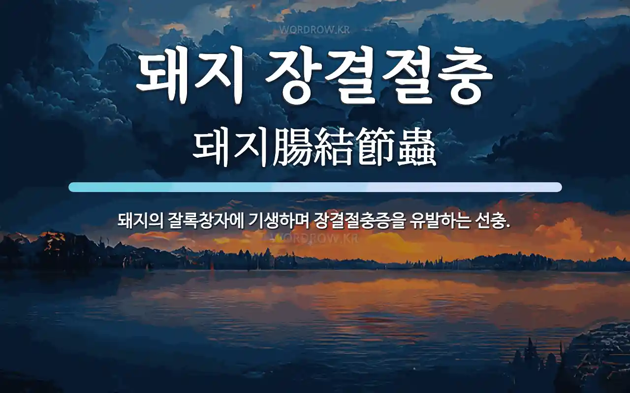 돼지 장결절충 뜻 돼지의 잘록창자에 기생하며 장결절충증을 유발하는 선충