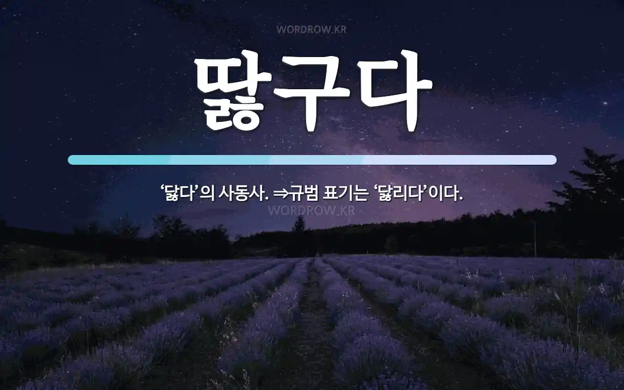 딿구다 뜻 ‘닳다의 사동사 ⇒규범 표기는 ‘닳리다이다