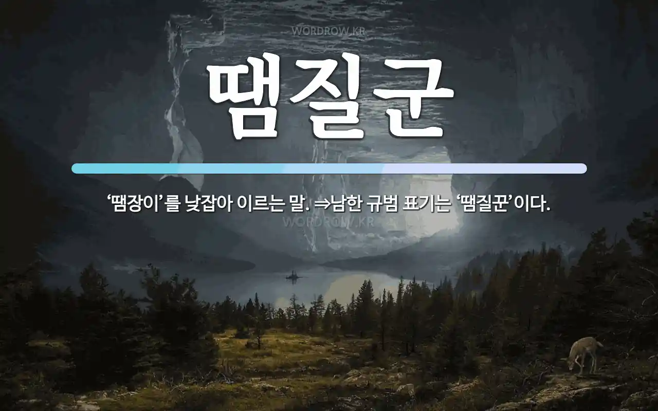 땜질군 뜻 ‘땜장이를 낮잡아 이르는 말 ⇒남한 규범 표기는 ‘땜질꾼이다