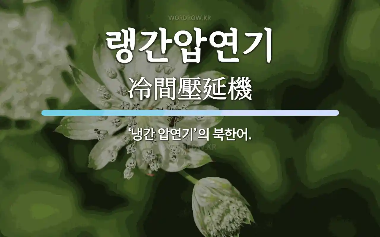 랭간압연기 뜻 ‘냉간 압연기의 북한어
