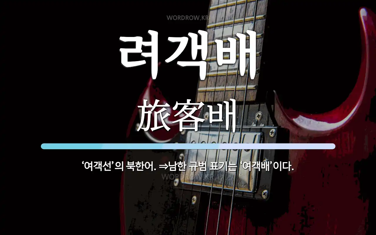 려객배 뜻 ‘여객선의 북한어 ⇒남한 규범 표기는 ‘여객배이다