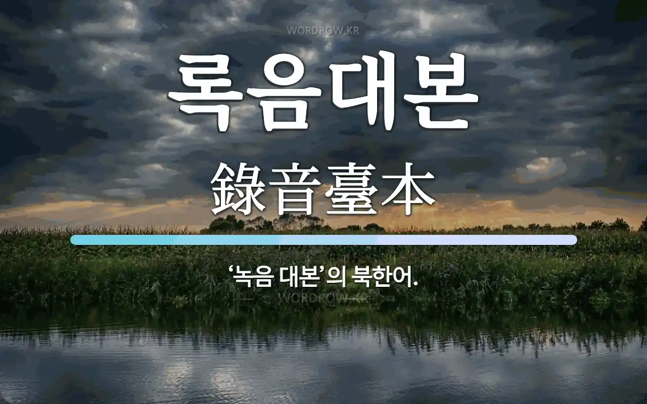 록음대본 뜻 ‘녹음 대본의 북한어