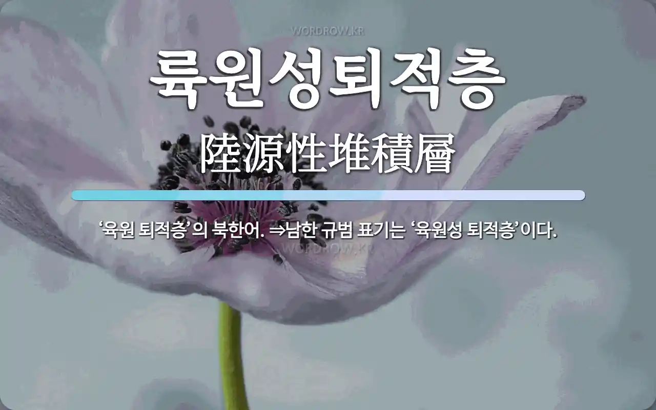 륙원성퇴적층 뜻 ‘육원 퇴적층의 북한어 ⇒남한 규범 표기는 ‘육원성 퇴적층이다