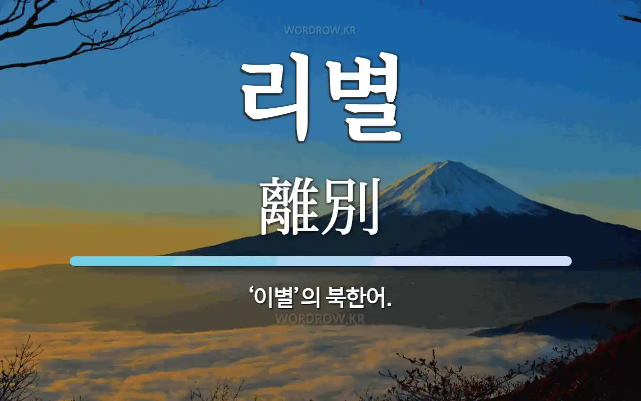 리별 뜻 ‘이별의 북한어