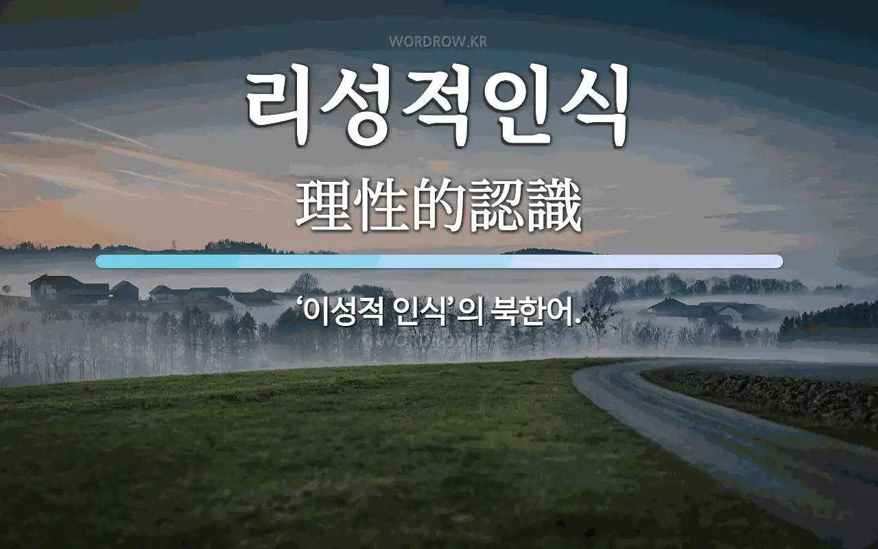 리성적인식 뜻 ‘이성적 인식의 북한어