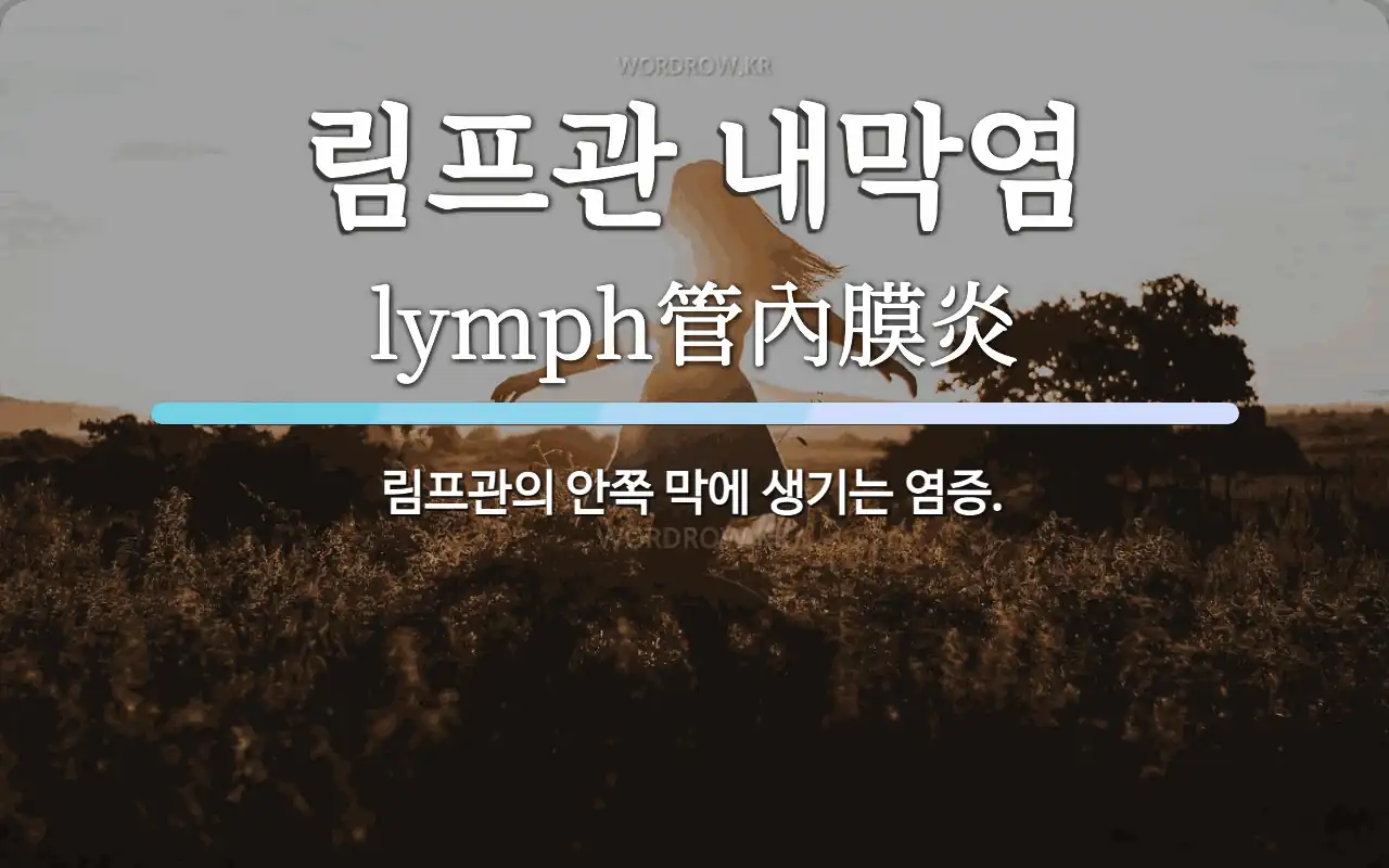 림프관 내막염 뜻 림프관의 안쪽 막에 생기는 염증