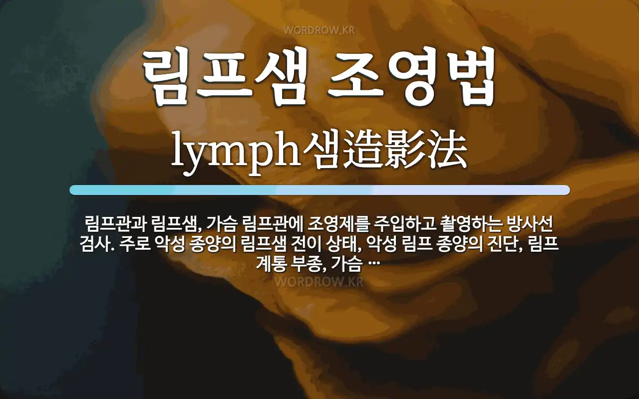 림프샘 조영법 뜻 림프관과 림프샘 가슴 림프관에 조영제를 주입하고 촬영하는 방사선 검사 주로 악성 종양의