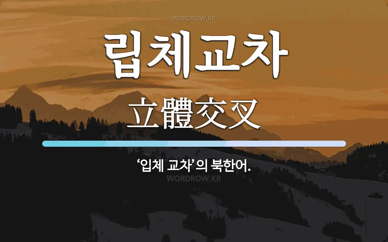 립체교차 뜻 ‘입체 교차의 북한어