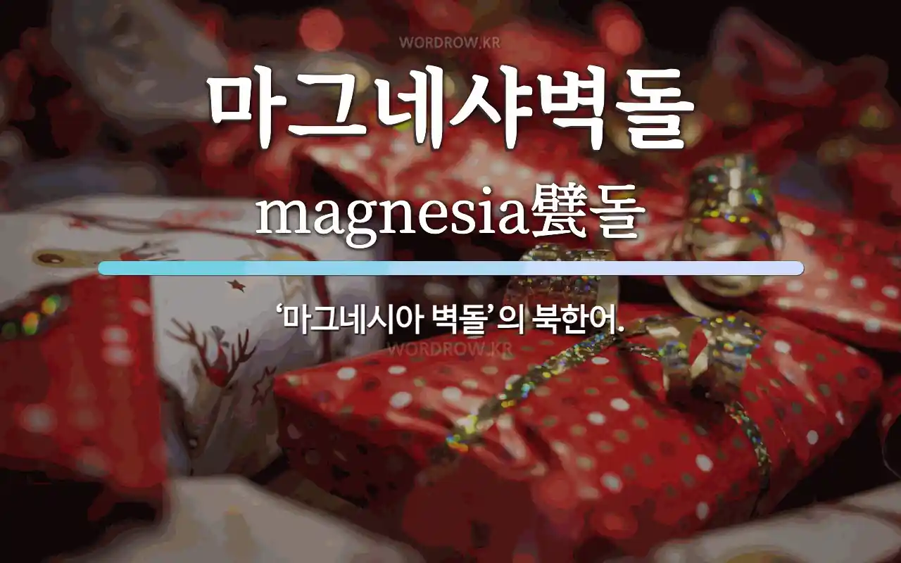 마그네샤벽돌 뜻 ‘마그네시아 벽돌의 북한어