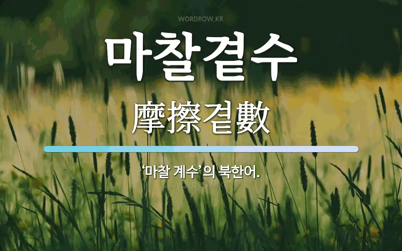 마찰곁수 뜻 ‘마찰 계수의 북한어