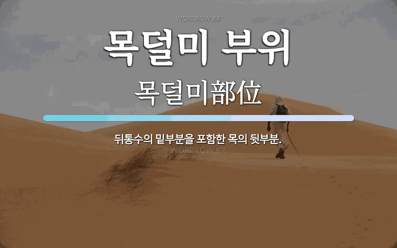 목덜미 부위 뜻 뒤통수의 밑부분을 포함한 목의 뒷부분
