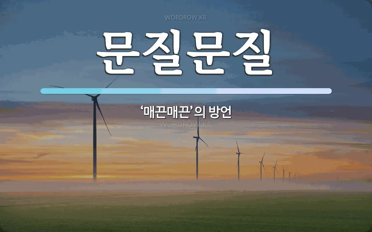 문질문질 뜻 ‘매끈매끈의 방언
