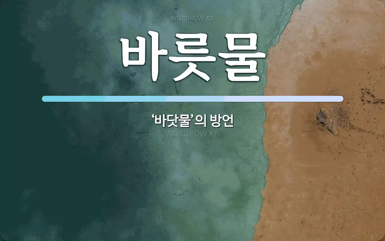 바릇물 뜻 ‘바닷물의 방언