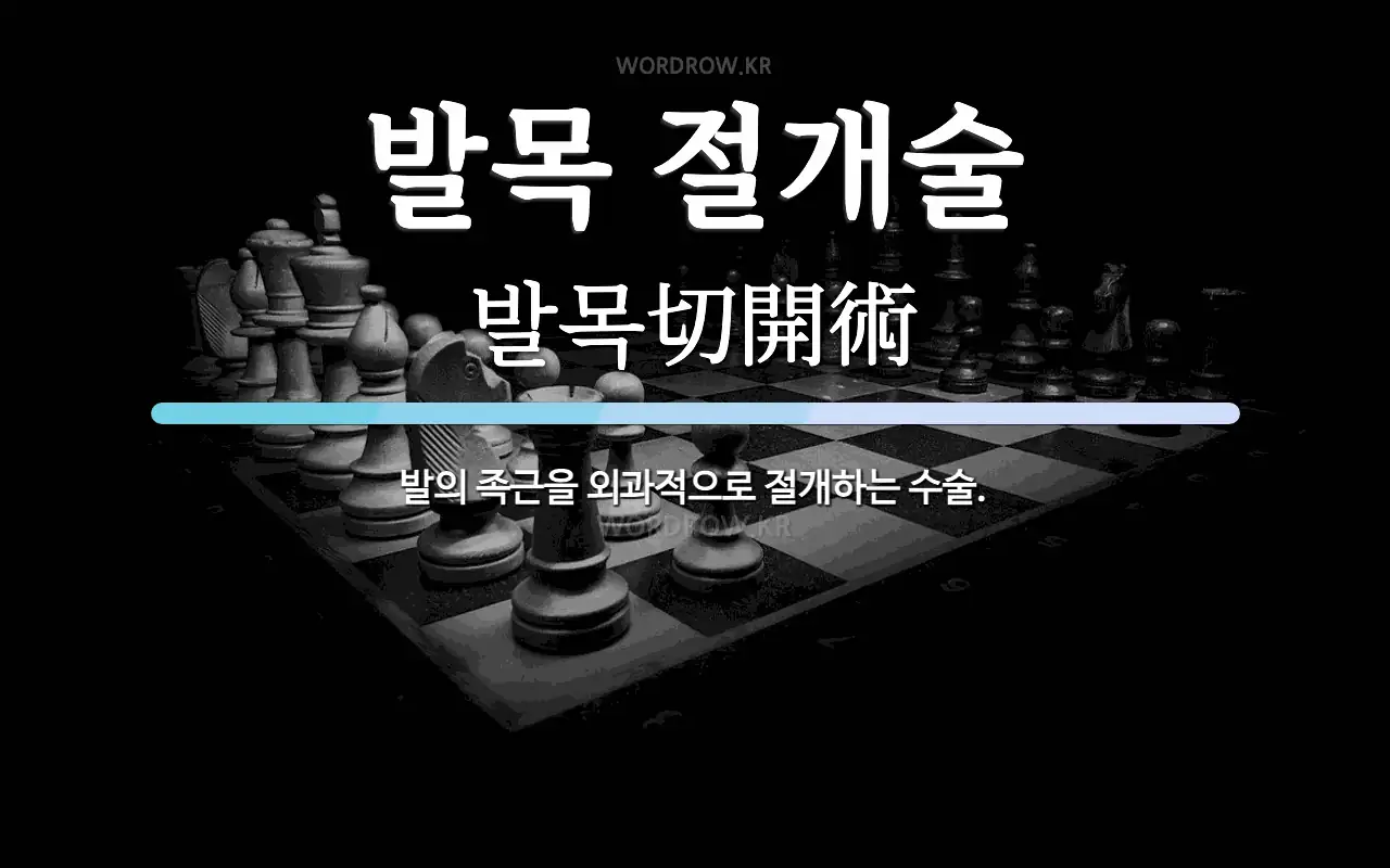 발목 절개술 뜻 발의 족근을 외과적으로 절개하는 수술