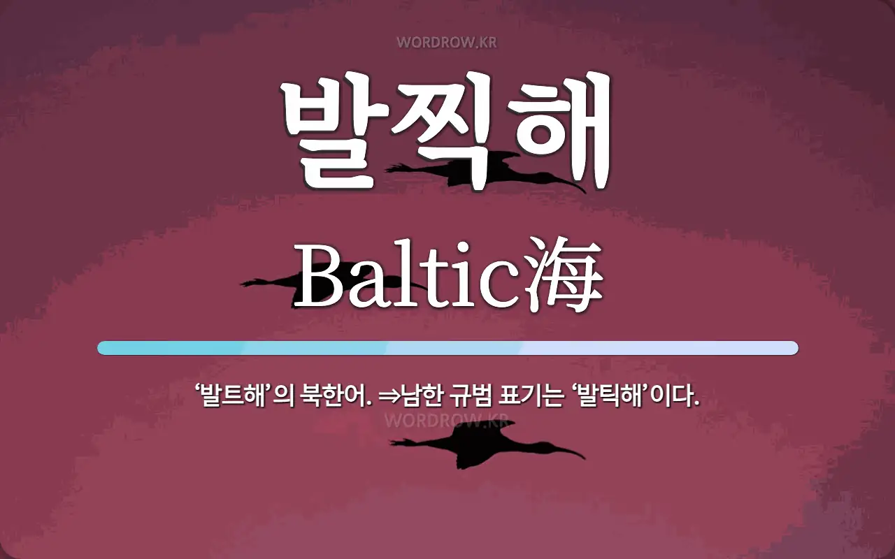 발찍해 뜻 ‘발트해의 북한어 ⇒남한 규범 표기는 ‘발틱해이다