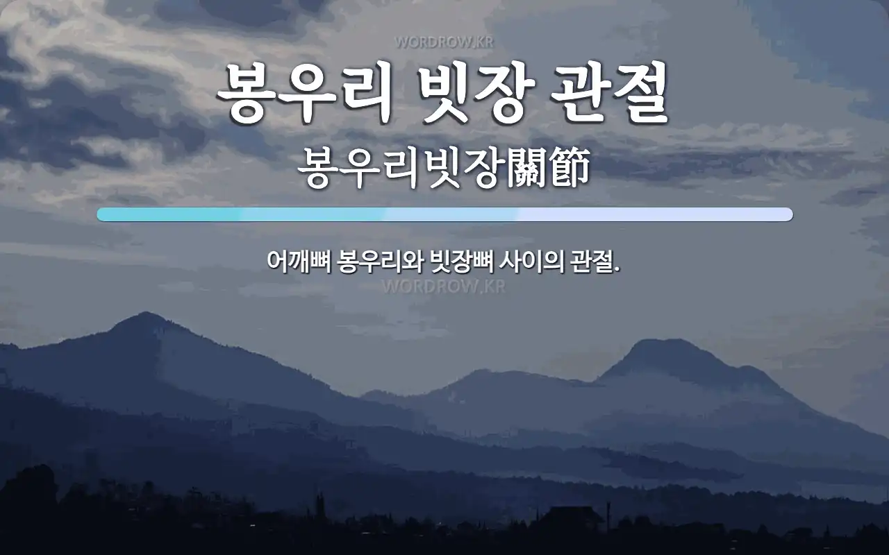 봉우리 빗장 관절 뜻 어깨뼈 봉우리와 빗장뼈 사이의 관절