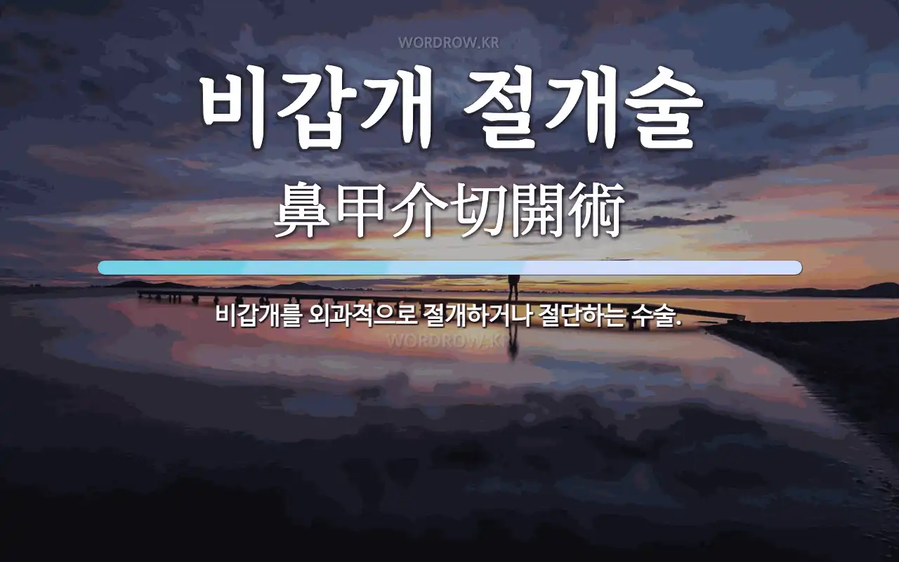 비갑개 절개술 뜻 비갑개를 외과적으로 절개하거나 절단하는 수술
