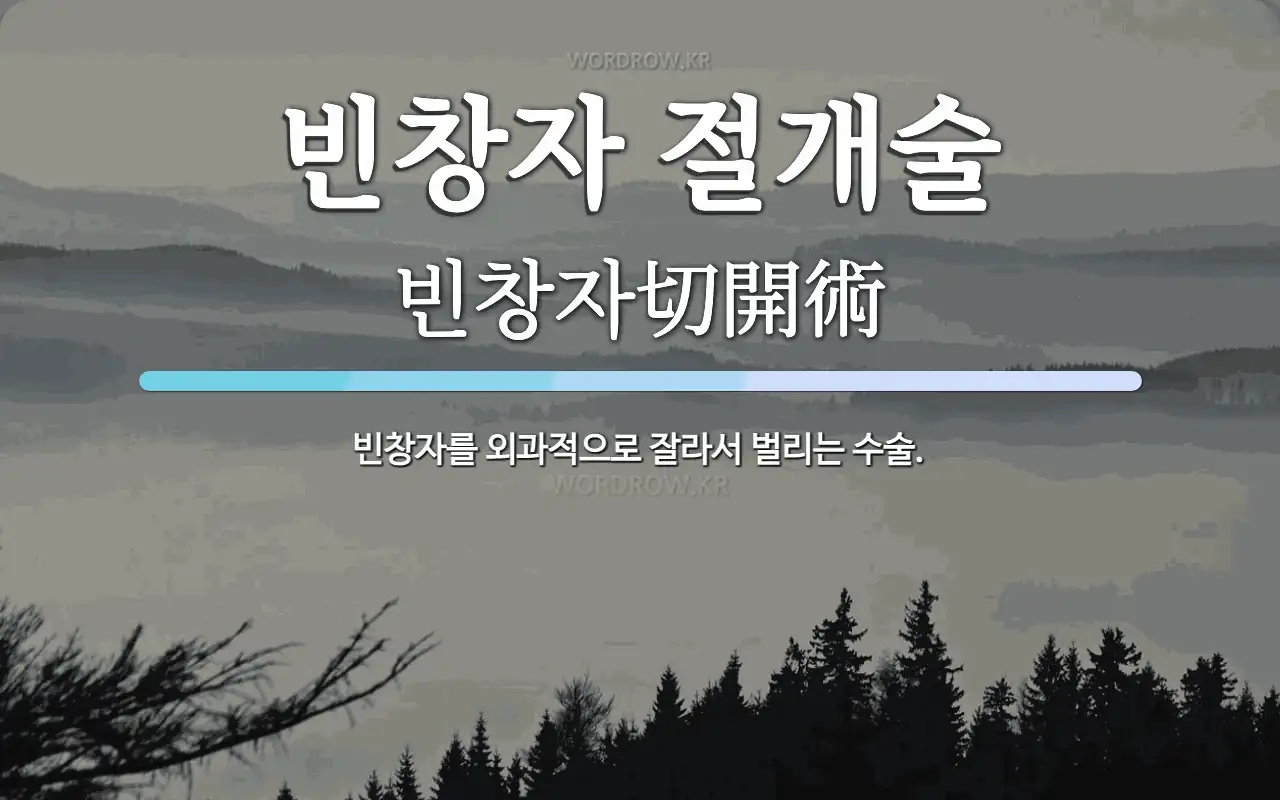 빈창자 절개술 뜻 빈창자를 외과적으로 잘라서 벌리는 수술