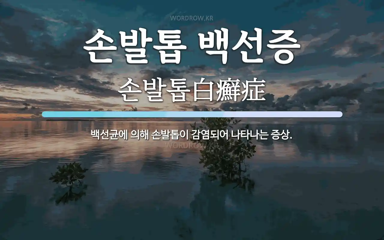 손발톱 백선증 뜻 백선균에 의해 손발톱이 감염되어 나타나는 증상