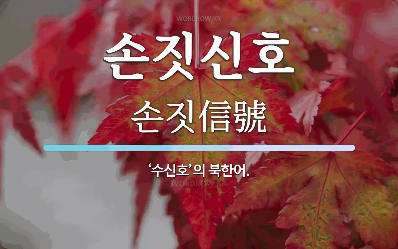 손짓신호 뜻 ‘수신호의 북한어